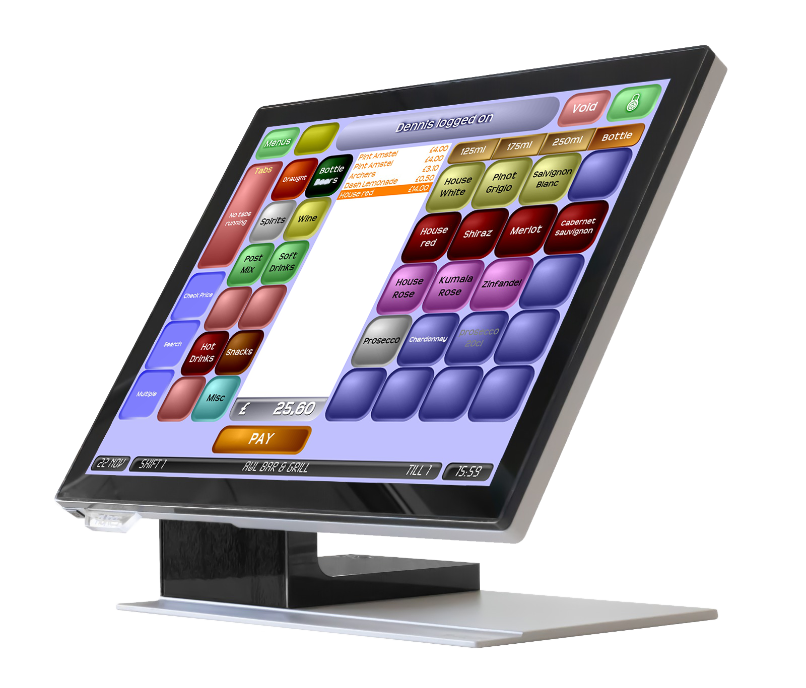 Memsec7 Hospitality EPoS designed for pubs, restaurants and clubs